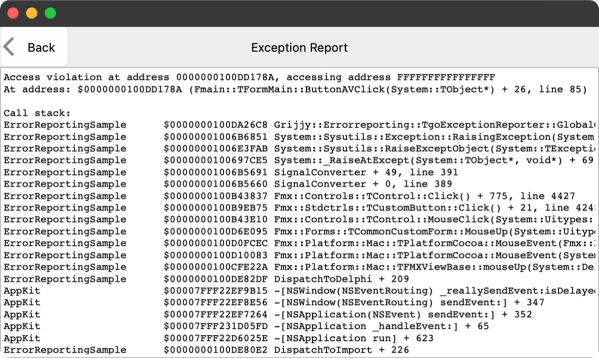 Build your own Error Reporter – Part 3: macOS Intel – grijjy blog